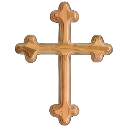 Olive Wood Budded Wall Cross – Holy Land Designs